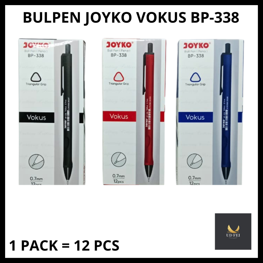 Jual (1 PACK=12PCS) Bulpen joyko/ Bulpen Joyko 338/ Ballpoint 0.7 JOYKO | Shopee Indonesia