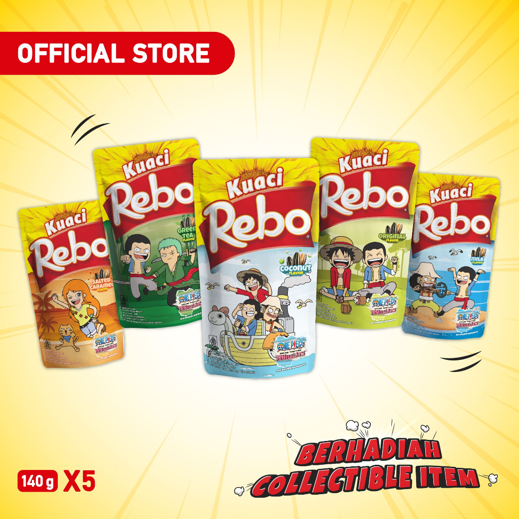 Jual Rebo Kuaci x One Piece Rasa Original, Milk, Green Tea, Caramel ...