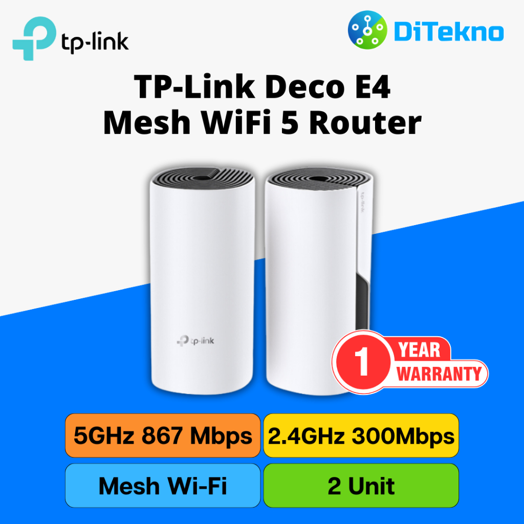 Jual TP Link Deco E4 AC1200 Mesh WiFi 5 Router Dual Band 2 Pack ...