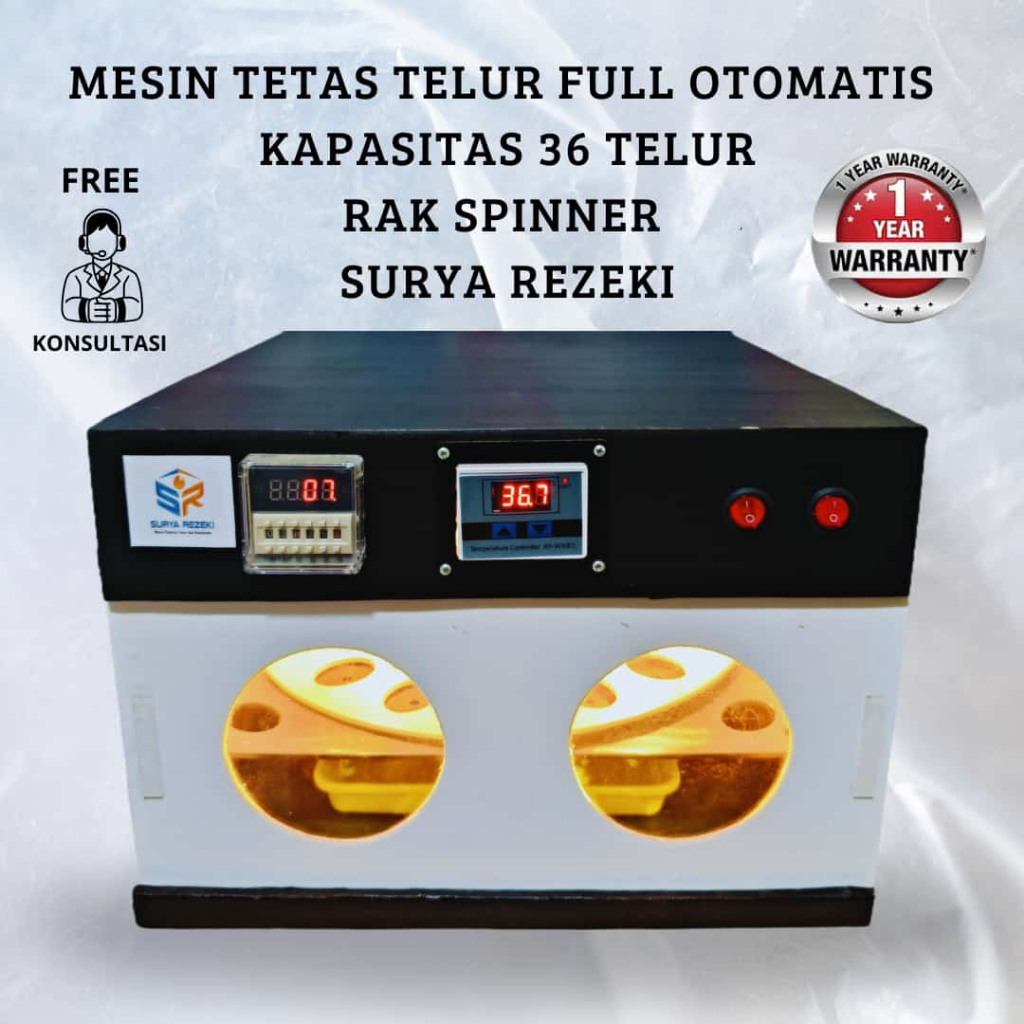 Jual Mesin Penetas Telur Full Otomatis Rak Spinner Kap 36 Ayam Bebek ...