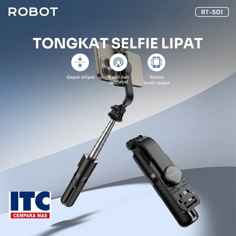 Jual Tongsis Tripod Bluetooth Wireless Robot RT-S01 Original Bergaransi RTS01 | Shopee Indonesia