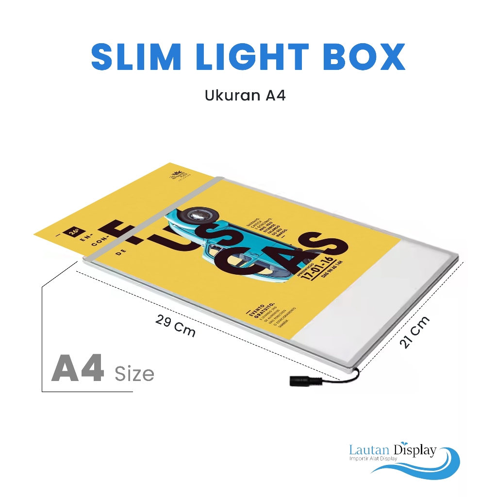 Jual Paket LED Slim Light Box A4 Signboard Display Frame Menu Cafe Sign ...