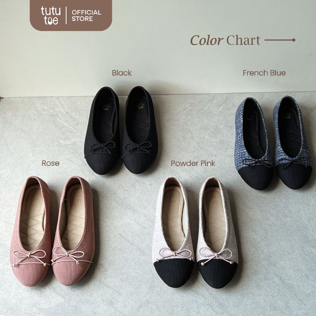 Jual Tutu Toe Sepatu Flats Wanita Chantal Series Ujung Bulat Bahan ...