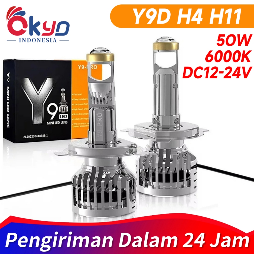 Jual Y9 PRO Lampu Led Mobil H4 H11 Led Mobil Dan Motor H4 60 Watt H11 ...