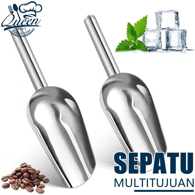 Jual Queen Sendok Sekop Es Batu / Skop Stainless Steel / Sekop Tepung ...