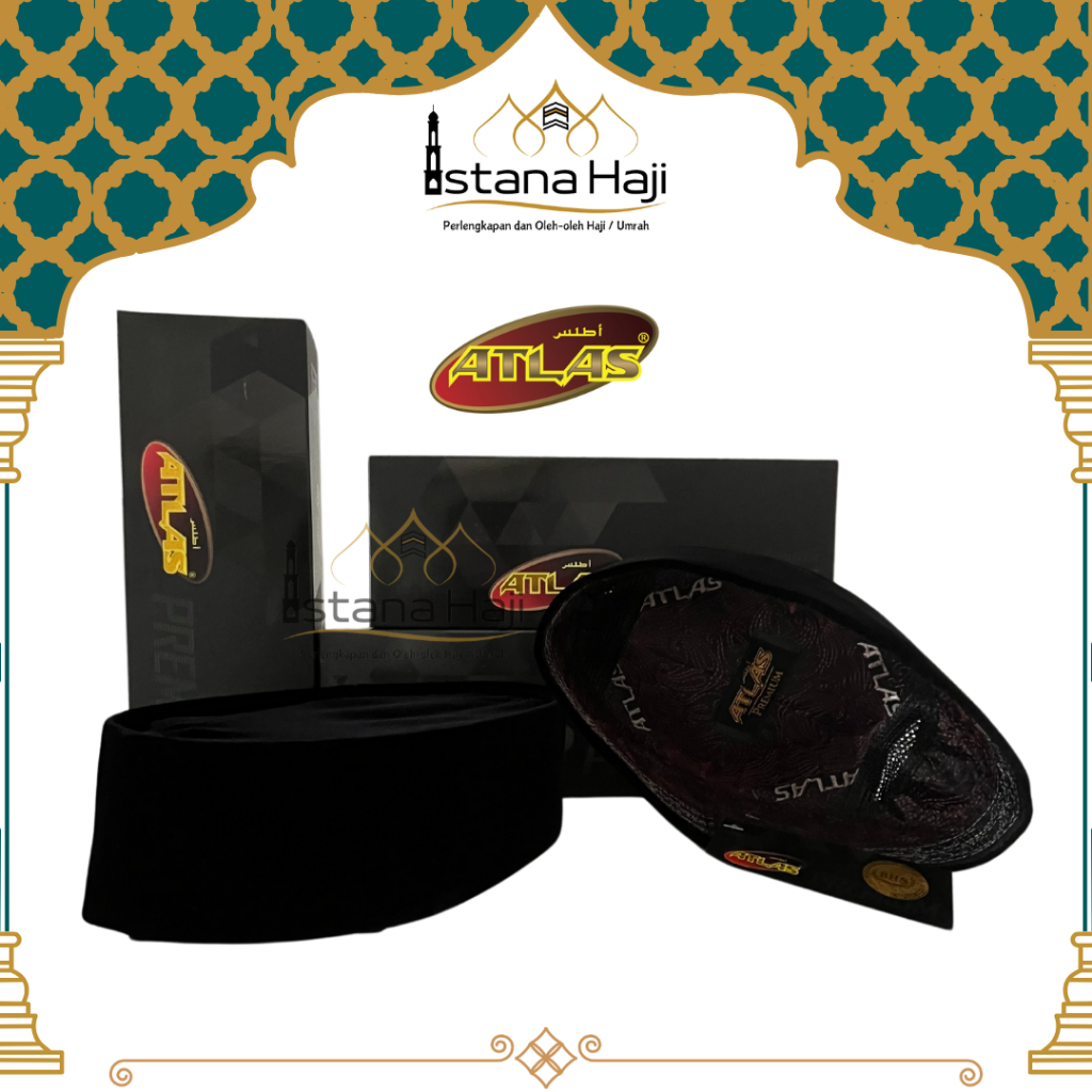 Jual Songkok Atlas Premium Tinggi 8 9 10 Ac Peci Nasional Hitam Kopeah ...