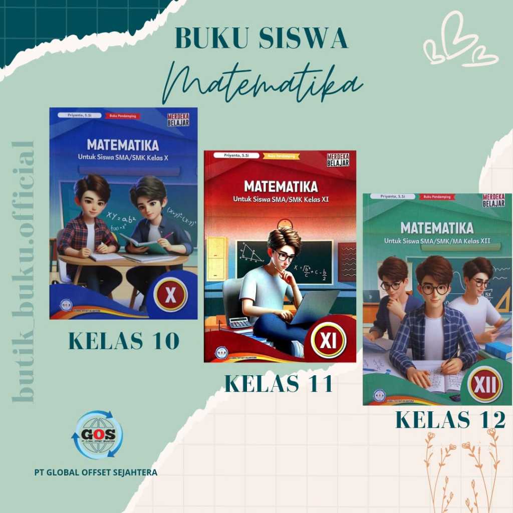 Jual BUKU SISWA MATEMATIKA KELAS 10,11,12 KURIKULUM PENGGERAK-MERDEKA SMA/SMK/MA (PENERBIT:GOS ...