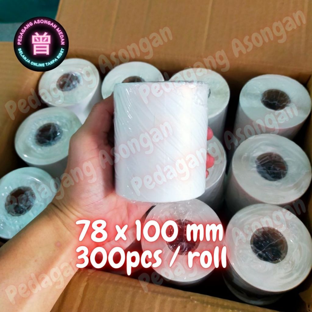 Jual Kertas Thermal Label Stiker Barcode 78x100 mm 300pcs (1 Roll ...