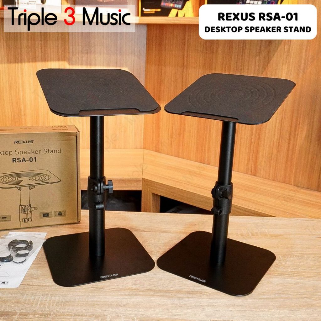 Jual REXUS RSA-01 Desktop Stand Speaker Monitor | Shopee Indonesia