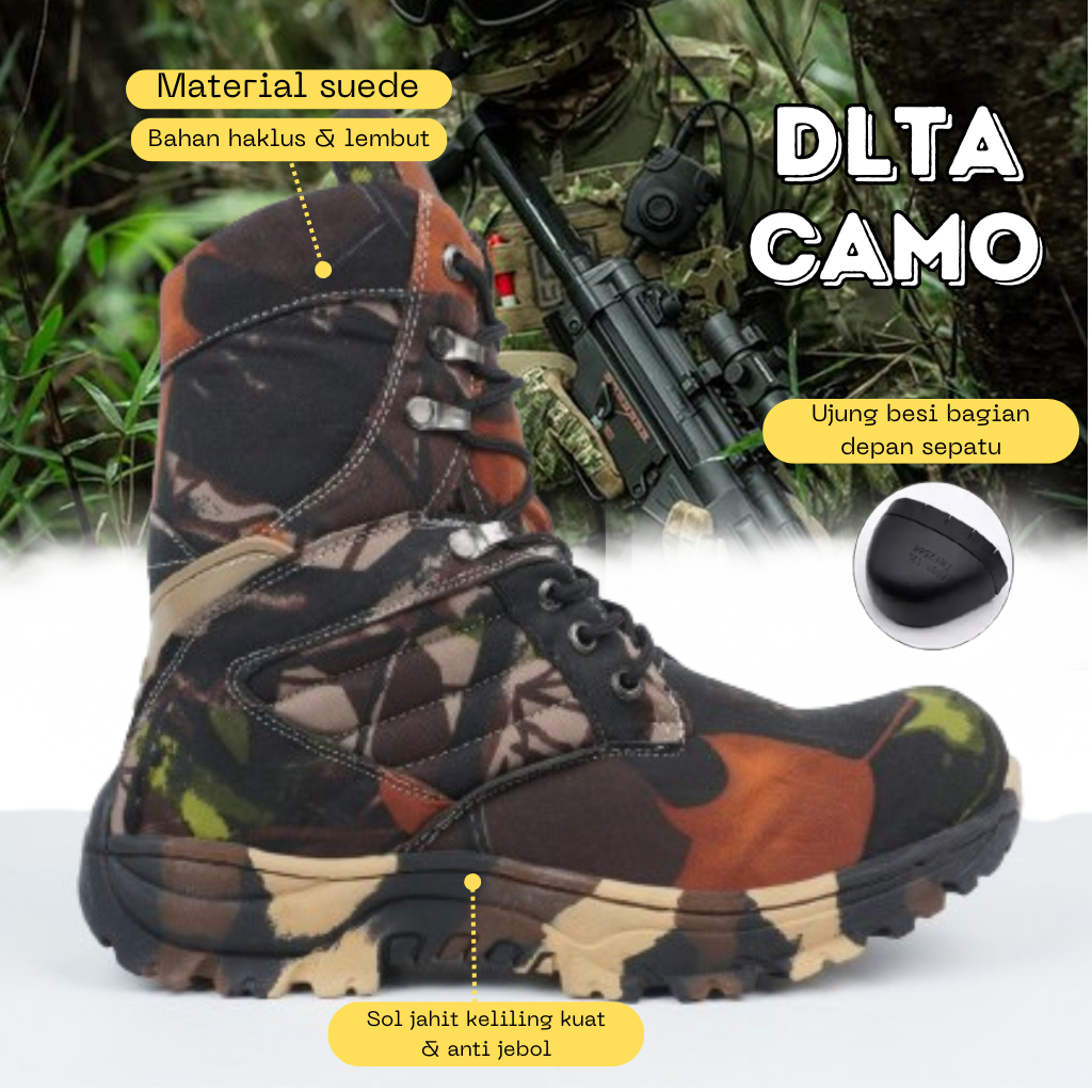 Jual Sepatu Safety Pria Boots PDL PDH Boots Pria DLTA Camo Loreng Army ...