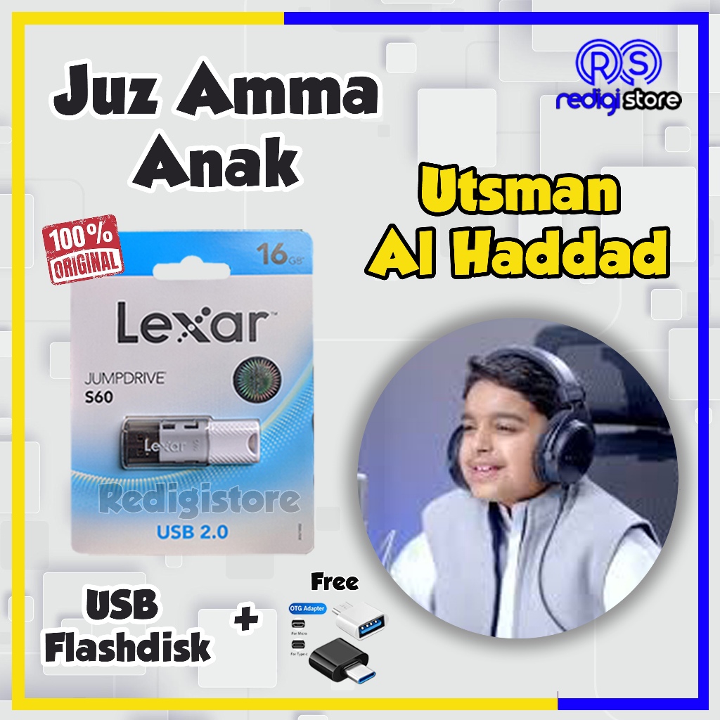 Jual USB Flashdisk Murottal Anak Murotal Quran Juz 30 Juz Amma Bacaan Usman Al Haddad | Shopee ...