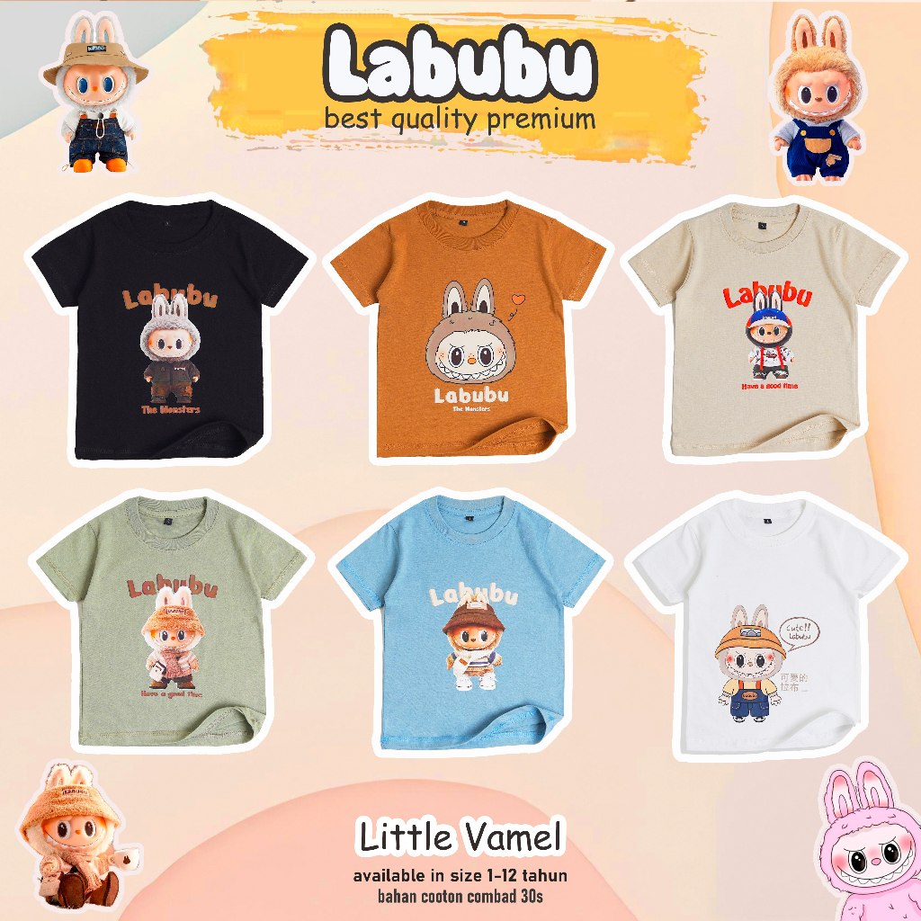 Jual Little Vamel - baju anak labubu viral - kaos anak Laki Laki dan ...