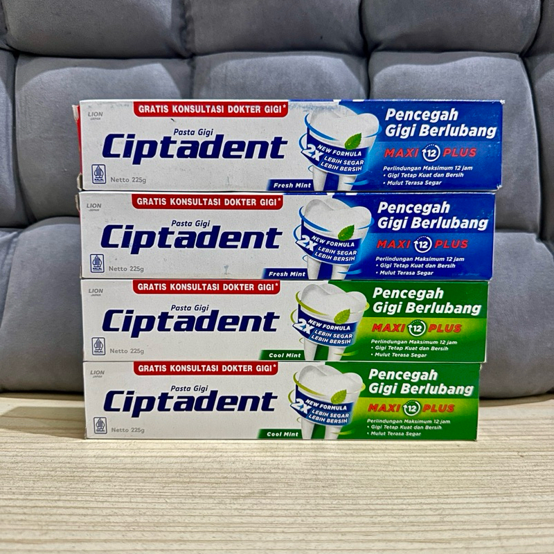 Jual Ciptadent Fresh Mint Cool Mint 225 gr Maxi 12 Plus Pasta Gigi ...