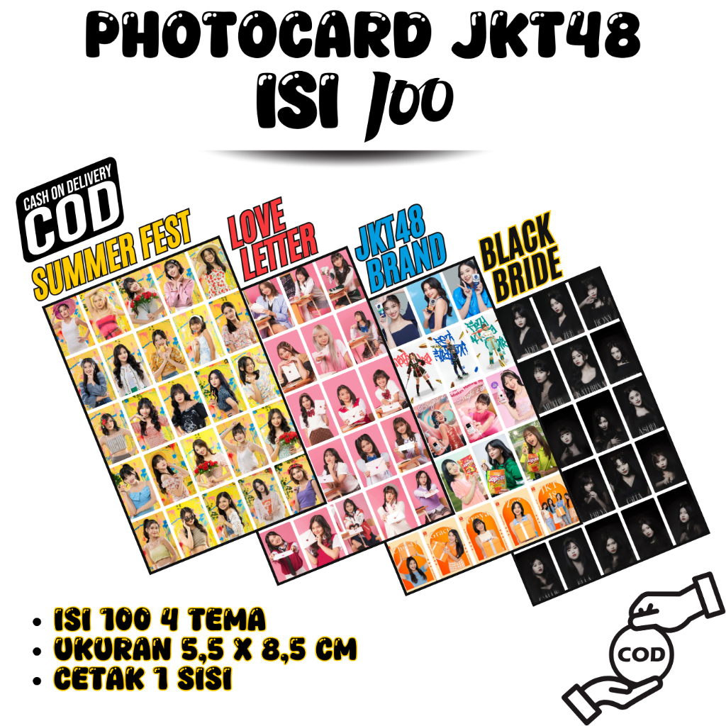 Jual PHOTOCARD JKT48 ISI 100 PCS - SUMMER/LETTER/BLACKBRIDE/JKT48XBRAND - 1 SISI | Shopee Indonesia