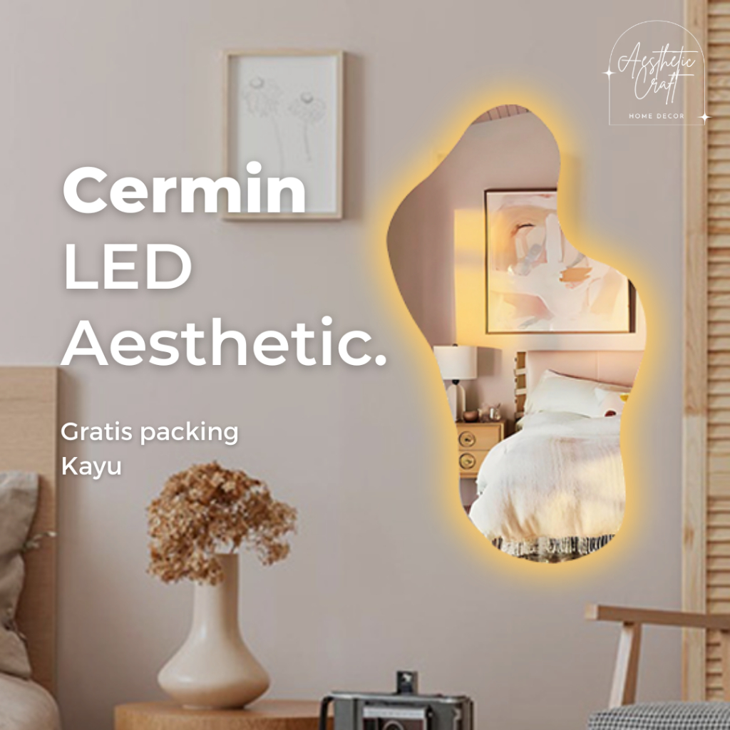Jual Cermin LED Aesthetic Cermin Motif Aesthetic Abstrak Dekorasi ...
