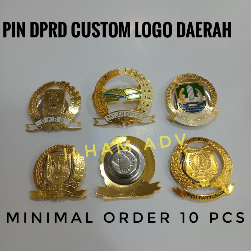Jual Pin DPRD kuningan sepuh emas etching custom logo DPRD logo daerah ...
