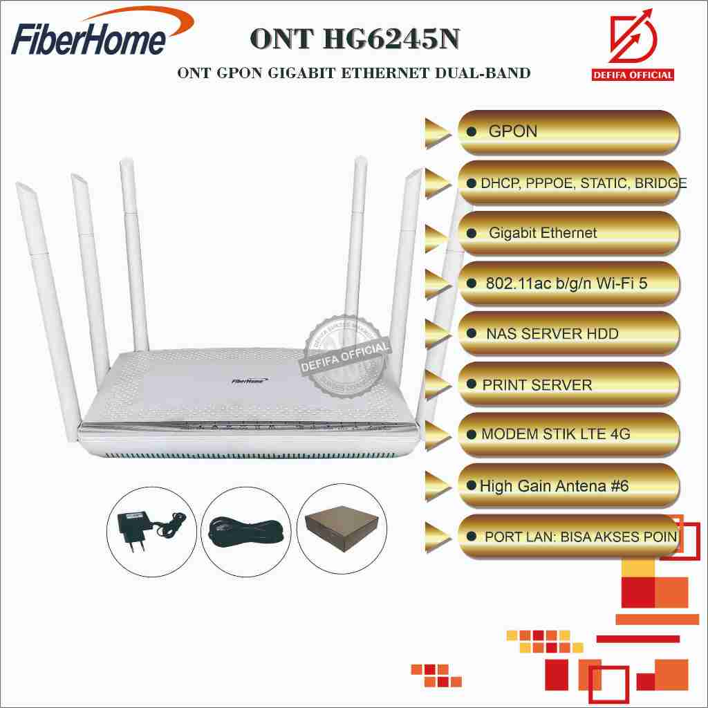 Jual Modem FTTH Router Wireless WIFI Fiberhome HG6245N GPON ONT ONU ...