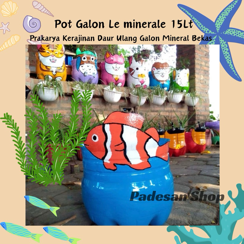 Jual Prakarya Pot dari Galon le minerale 15Lt karakter Ikan Nemo ...
