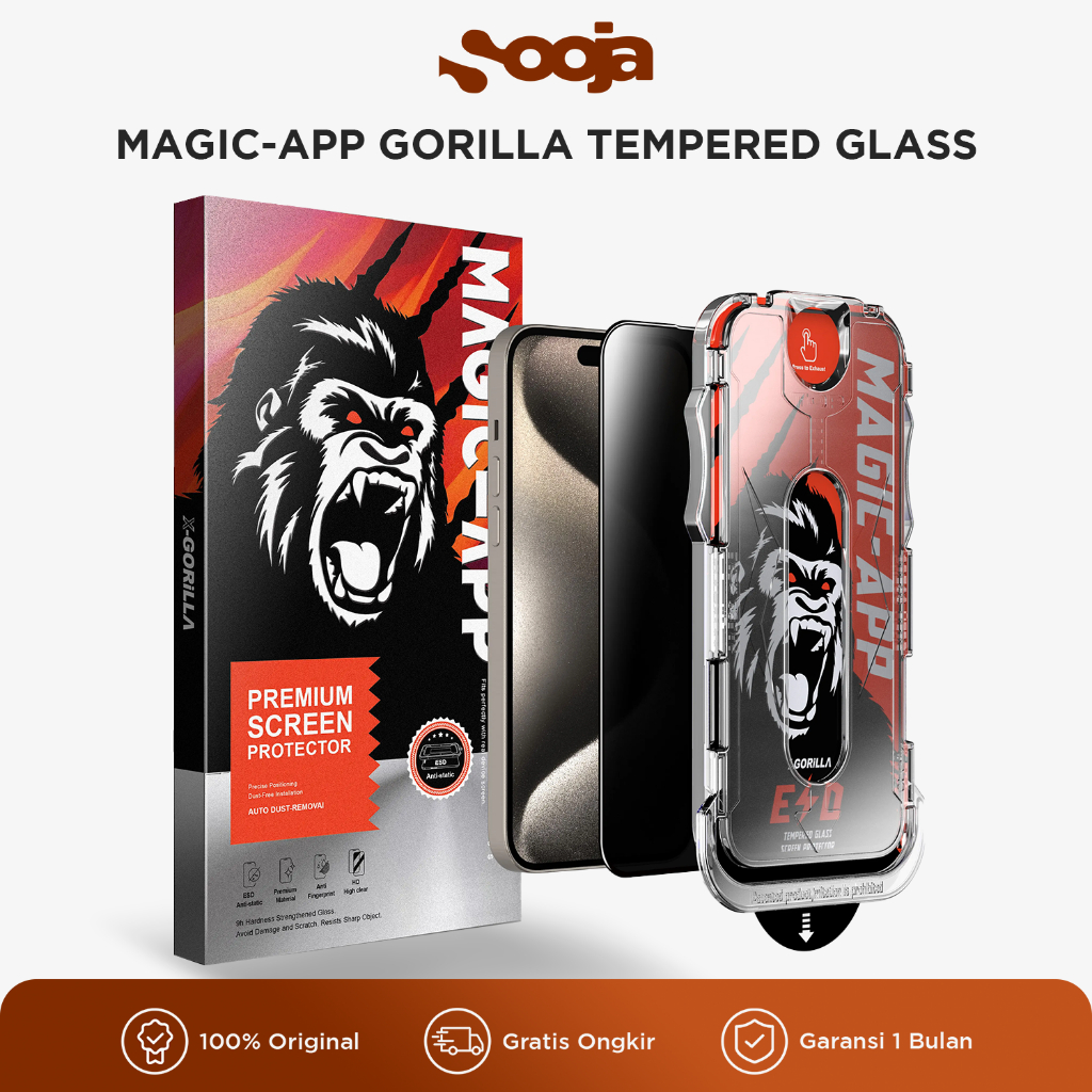 Jual Magic-APP Premium Tempered Glass Gorilla Clear/Privacy Glossy Auto ...