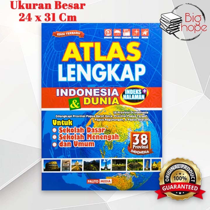 Jual Buku Atlas 38 Provinsi Edisi Terbaru / Atlas Lengkap Indonesia Dan ...