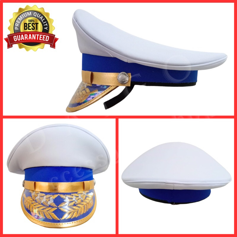 Jual (BISA CUSTOM) PET Paskibra Putih Biru Topi Paskibra & Marching ...