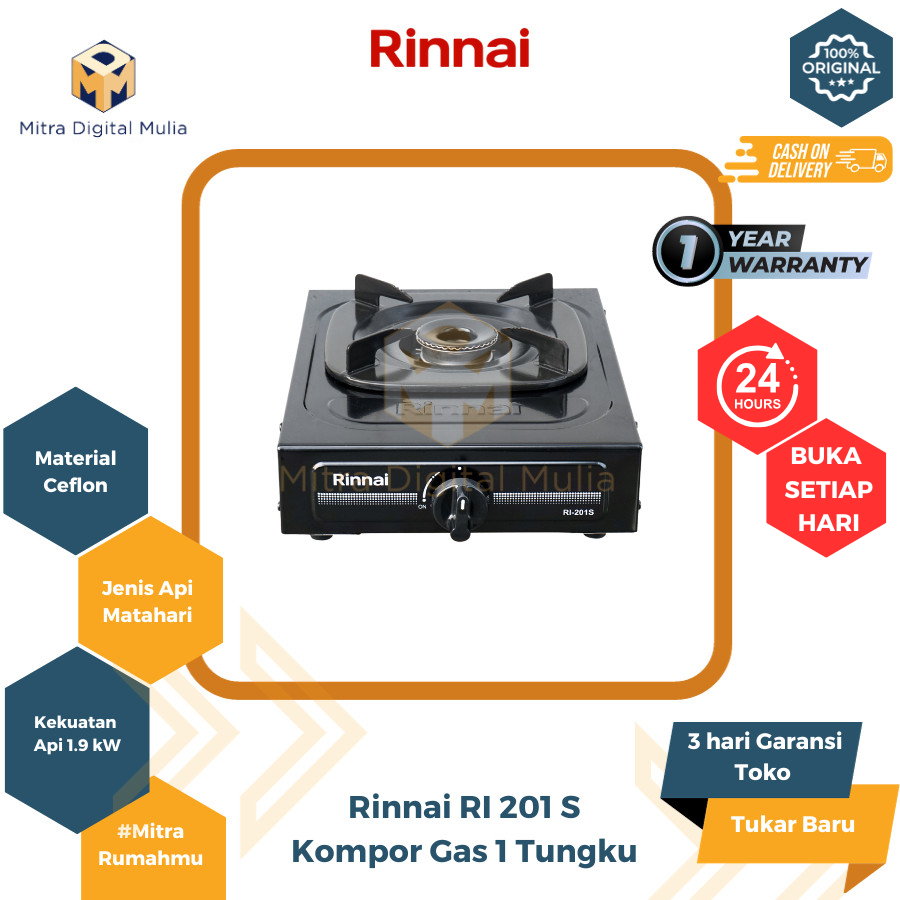 Jual Rinnai RI 201 S Kompor Gas 1 Tungku Ceflon | Shopee Indonesia