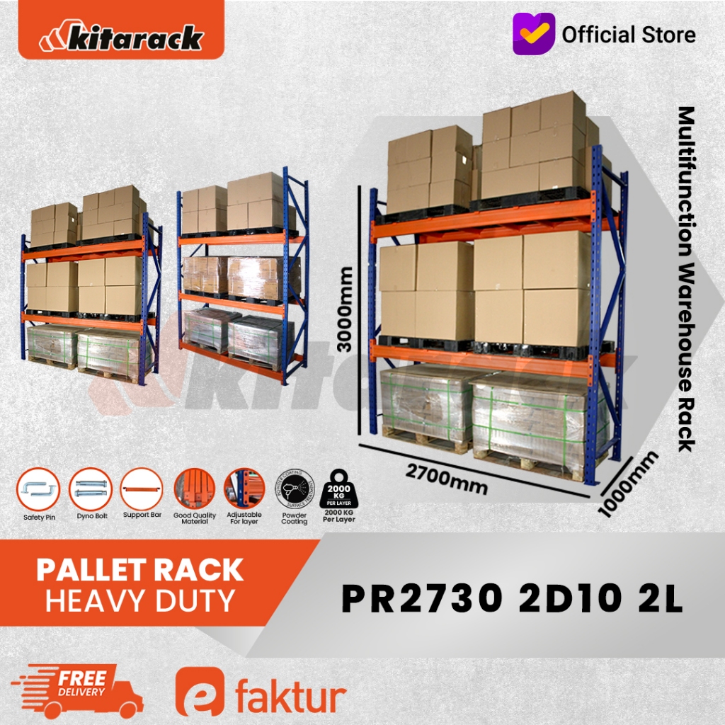 Jual KITARACK Rak Palet 2 TON Pallet Rack Heavy Duty Panjang 2.7M ...
