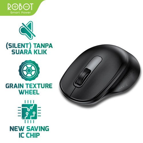 Jual ROBOT Mouse Wireless Silent Click Optical Mouse Original | Shopee ...