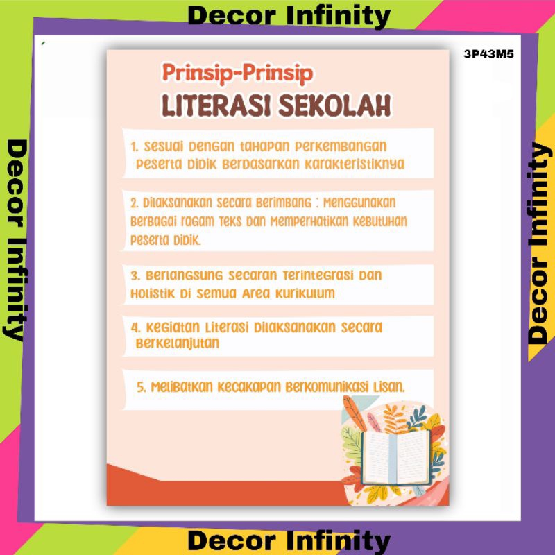 Jual Poster dinding PRINSIP-PRINSIP LITERASI SEKOLAH poster dinding ...