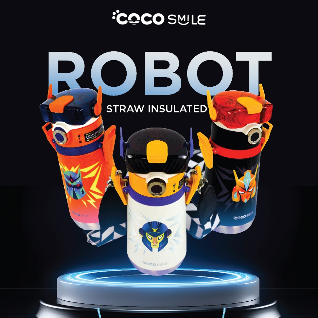 Jual Cocosmile Robot Straw 500ml Tumbler SUS 316 Stainless Vacuum ...