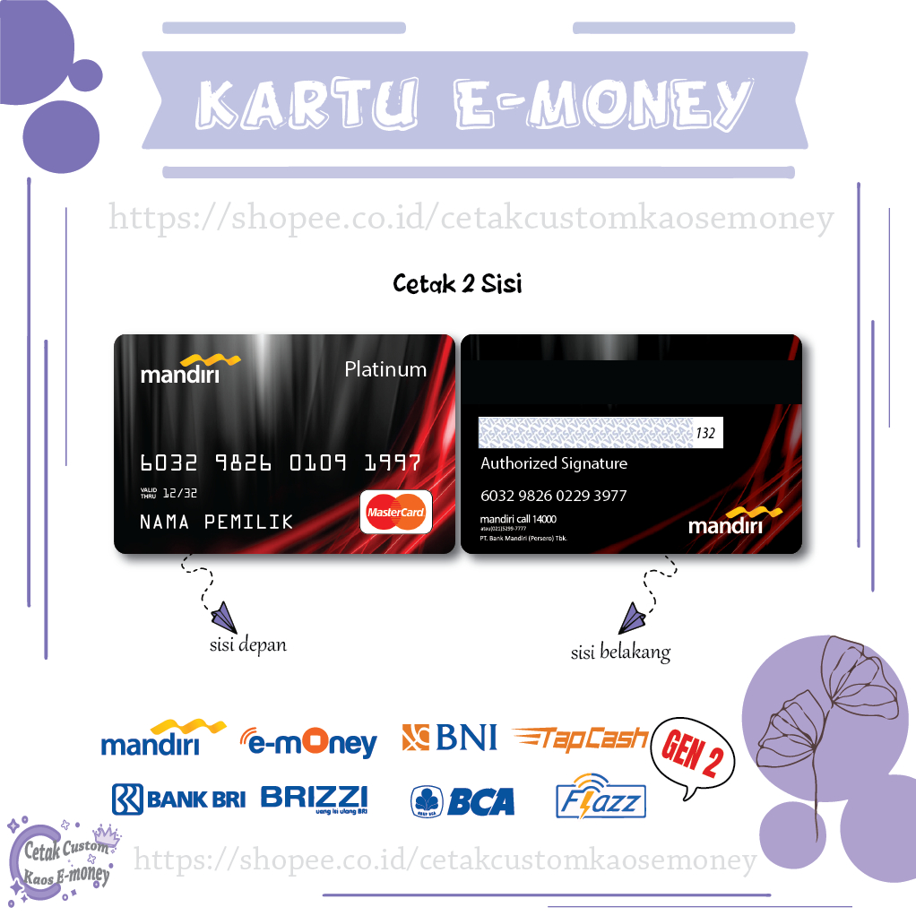 Jual KARTU E MONEY E TOLL CARD MANDIRI MASTERCARD PLATINUM RED BLACK ...