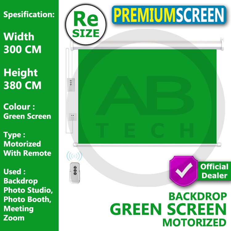Jual Layar Green Screen Studio Motorized Ukuran 300 x 380 cm | Shopee ...