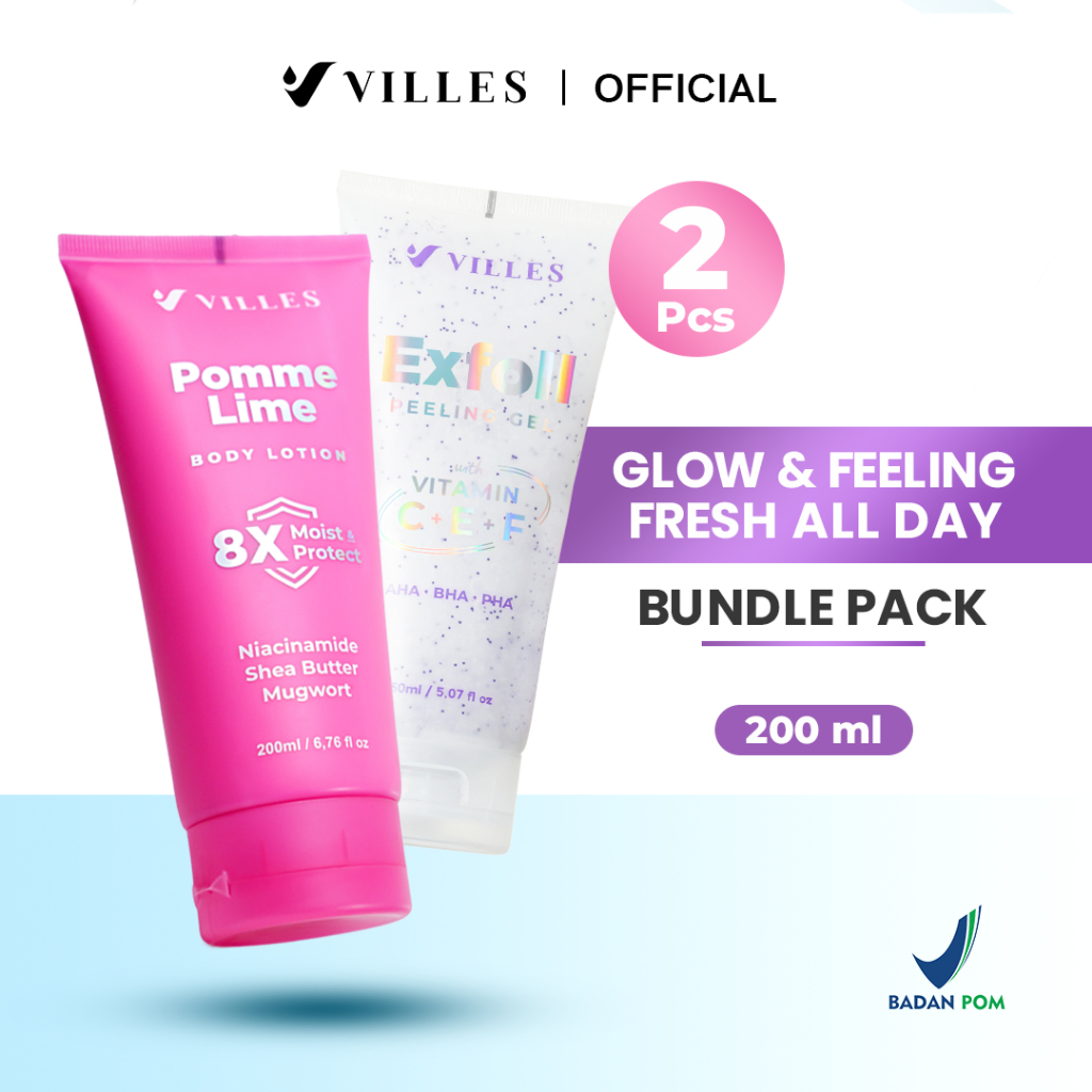Jual Villes-(2Pcs) Glow & Feeling Fresh All Day BUNDLE PACK (Exfoll ...