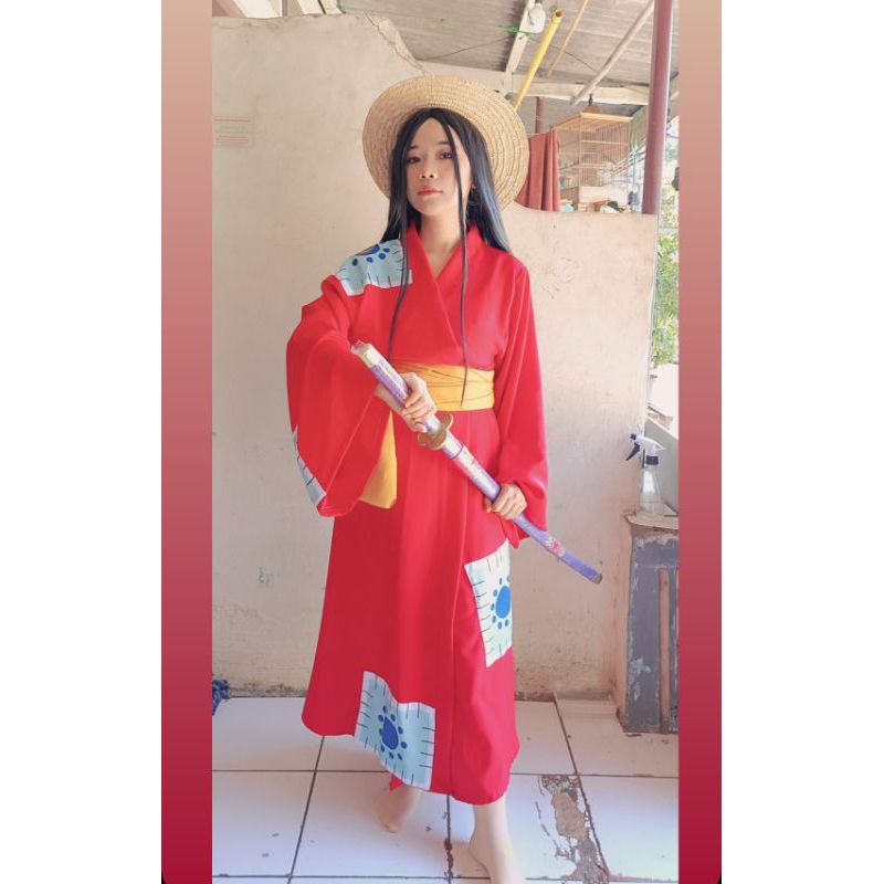 Jual RENTAL KOSTUM ANIME ONE PIECE KIMONO LUFFY WANO | Shopee Indonesia