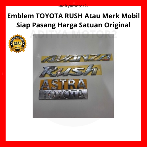 Jual Emblem TOYOTA RUSH Merk Mobil Siap Pasang Harga 1 PCS Original ...