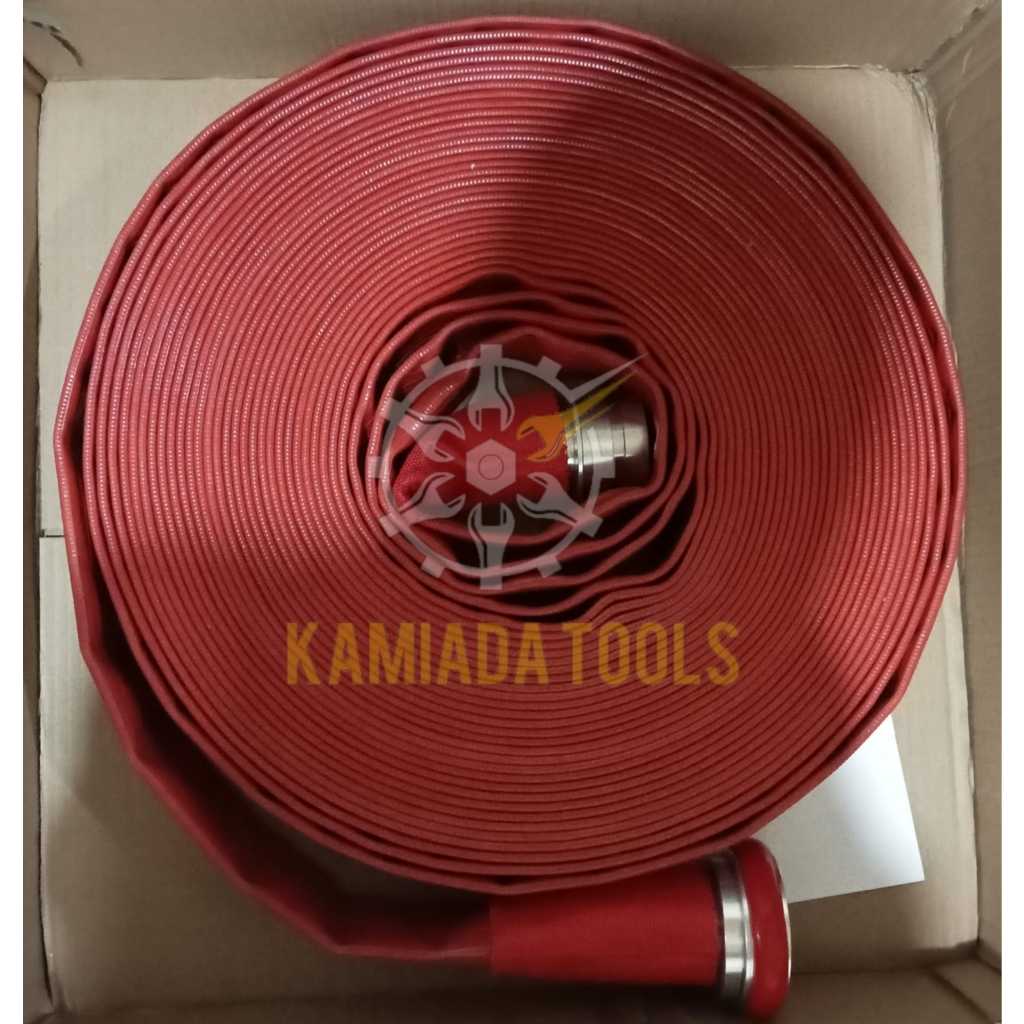 Jual Selang Pemadam Merah/Fine Hose Rubber With Coupling Machino Rubber Fire Hose 2 1/2" x 30M ...