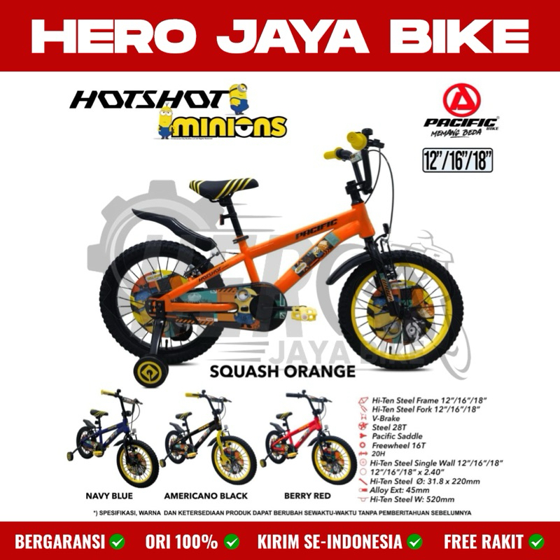 Jual Sepeda Anak Laki BMX PACIFIC HOTSHOT MINIONS Ukuran 12 16 & 18Inch ...