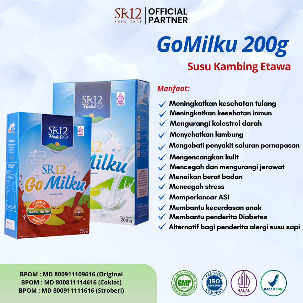 Jual SUSU GOMILKU SR12 200 GR DENGAN RASA ORI, COKLAT, STRAWBERRY, GOLD ...