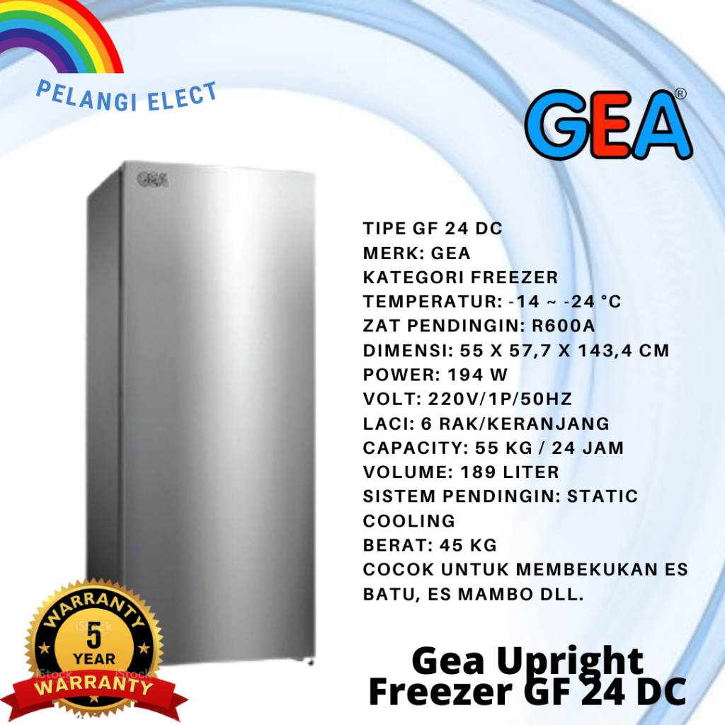 Jual GEA upright freezer GF24DC / GF 24DC / 24DC | Shopee Indonesia