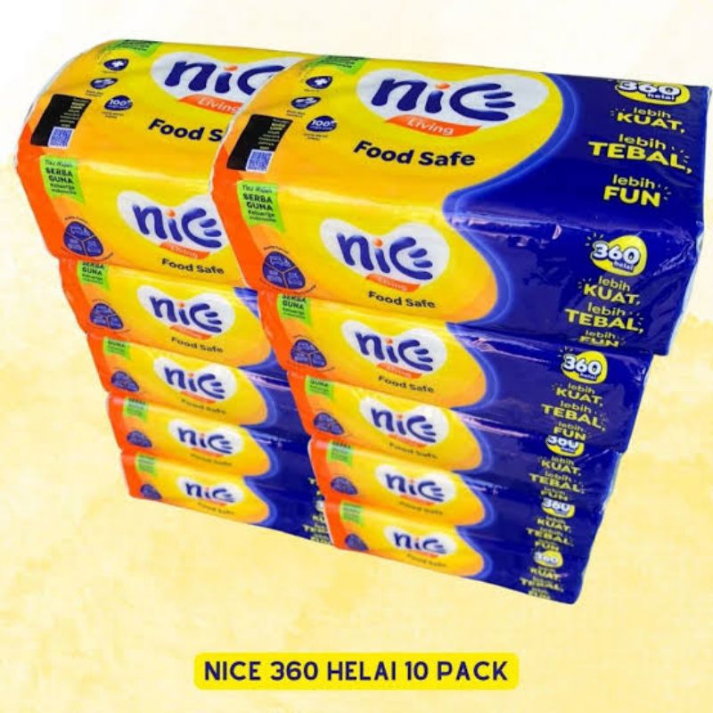Jual Tisu NICE 360 Sheet Paket 10 | Tisu CLEAN PLUS 180Sheet 2 Ply ...
