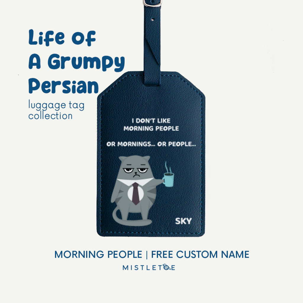 Jual Life of A Grumpy Persian Custom Luggage Tag - Gantungan Koper ...