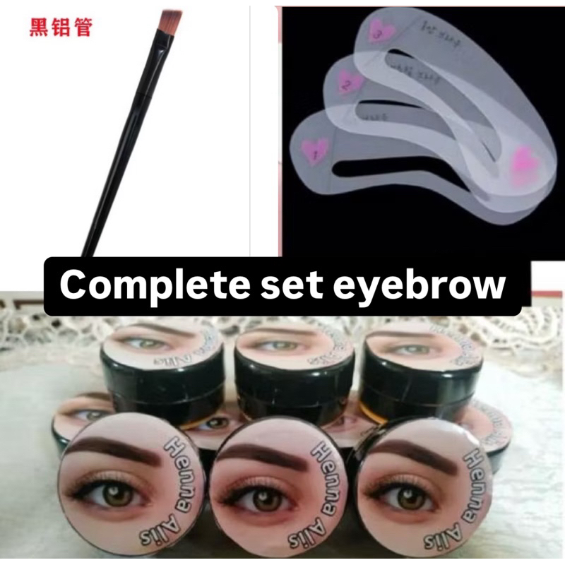 Jual COMPLETE SET EYEBROW HENNA ALIS CETAKAN HENNA ALIS KUAS ALIS ...