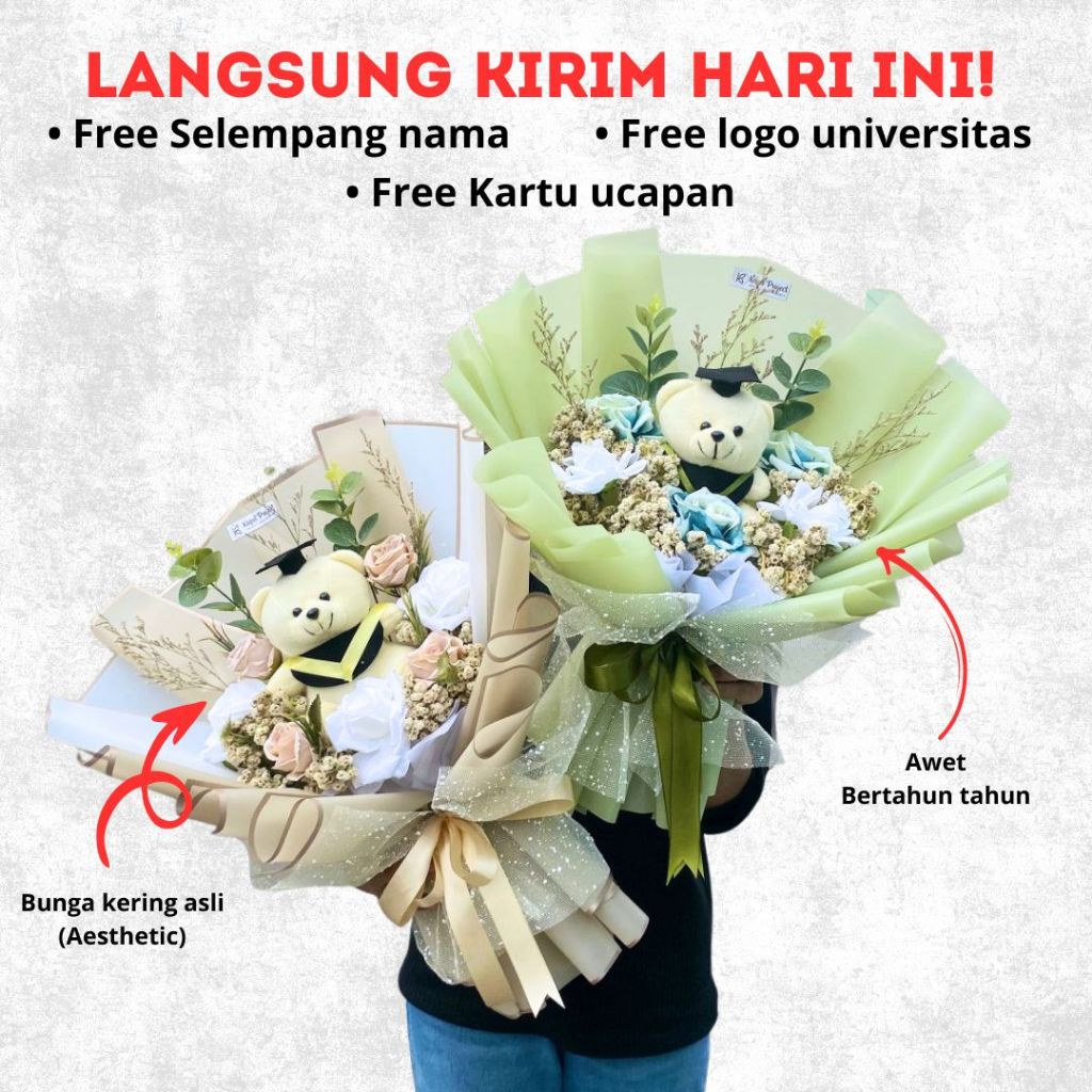 Jual Buket bucket bouquet bouket boneka wisuda mix bunga Edelweis ...