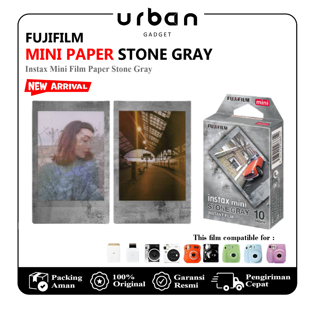 Jual FUJIFILM Instax Mini Paper Stone Grey - Paper Film Instax | Shopee ...
