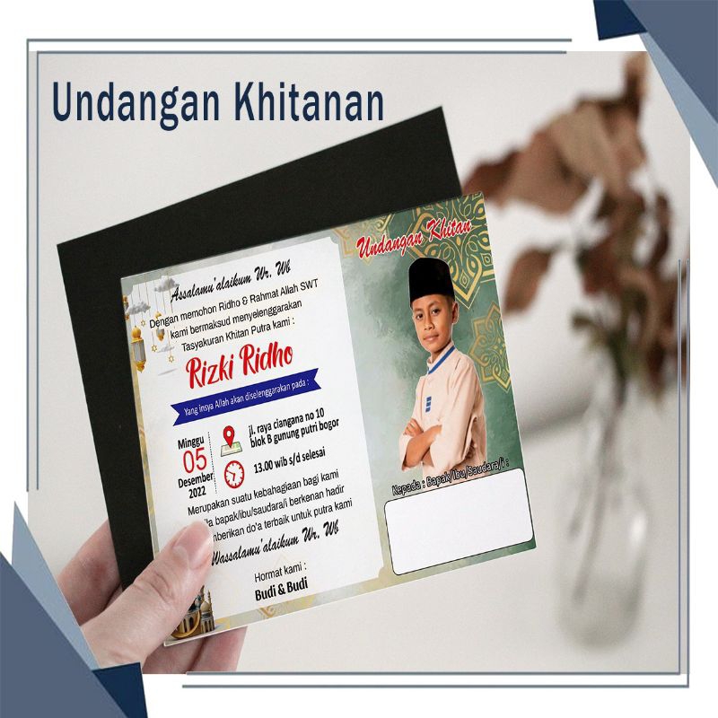 Jual undangan mini khitan tasyakuran hitan walimah khitanan sunatan ...