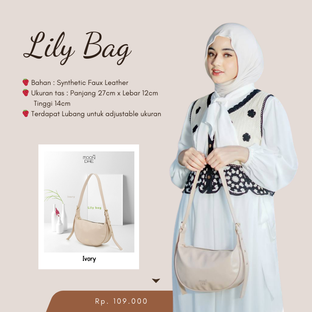 Jual Lily bag Shoulder Bag Tas Selempang Wanita by Moondae (IVORY ...