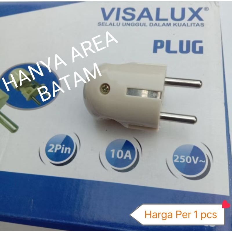 Jual Steker Arde Visalux 2 kaki colokan bulat 10A 250V | Shopee Indonesia