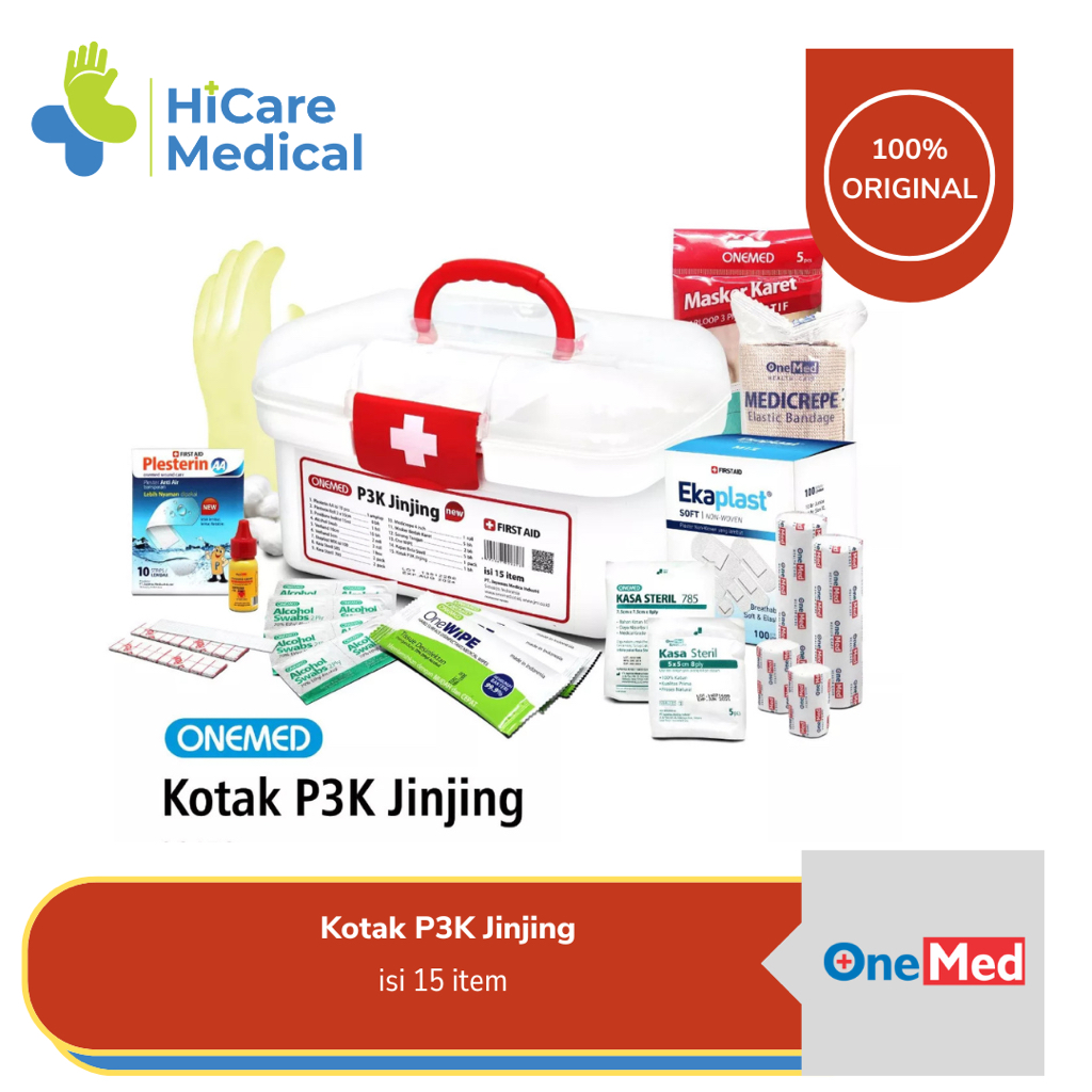 Jual Kotak P3K Jinjing Onemed isi 15 item | HiCare | Shopee Indonesia