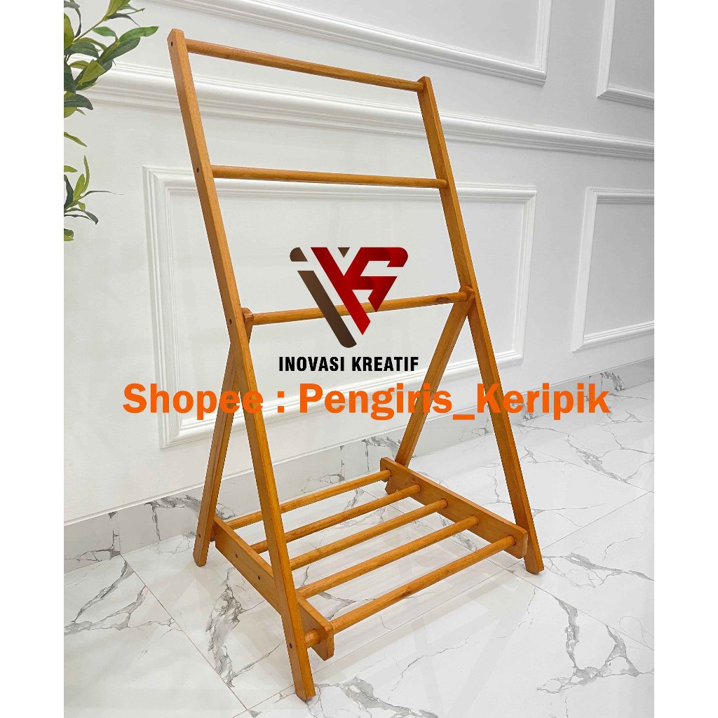 Jual Gantungan baju kayu solid rak handuk kamar tidur / rak pakaian ...