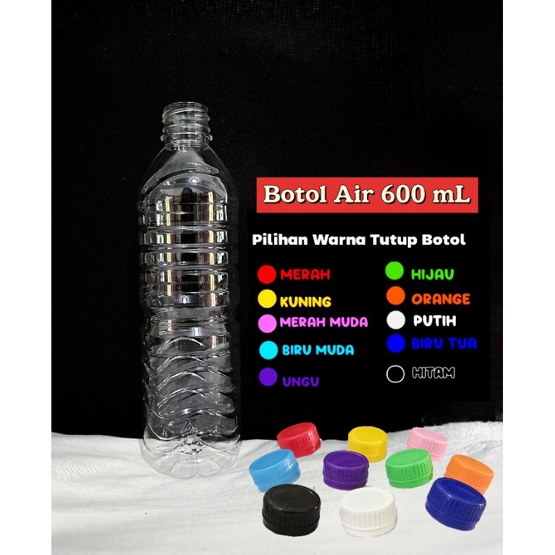 Jual Botol Plastik air 600 ml / Botol plastik kemasan PET aqua 600ml ...